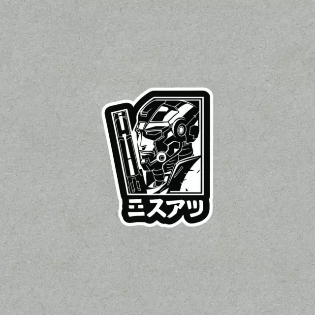 Cyberpunk Samurai Warrior Sticker - Futuristic Sci-Fi Anime Decalphone ...