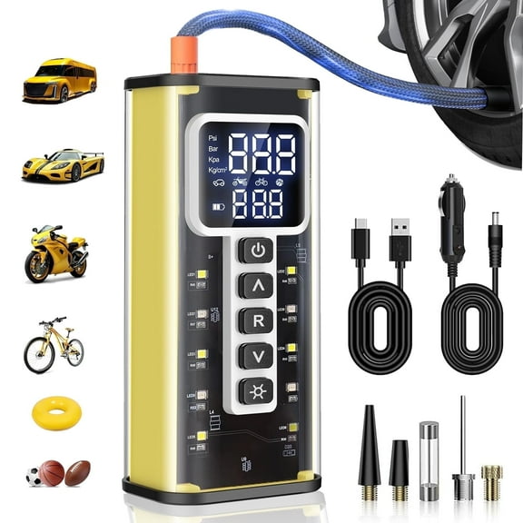 Portable Air Compressor for Car Tires - 100PSI 12V Digital Tire ...
