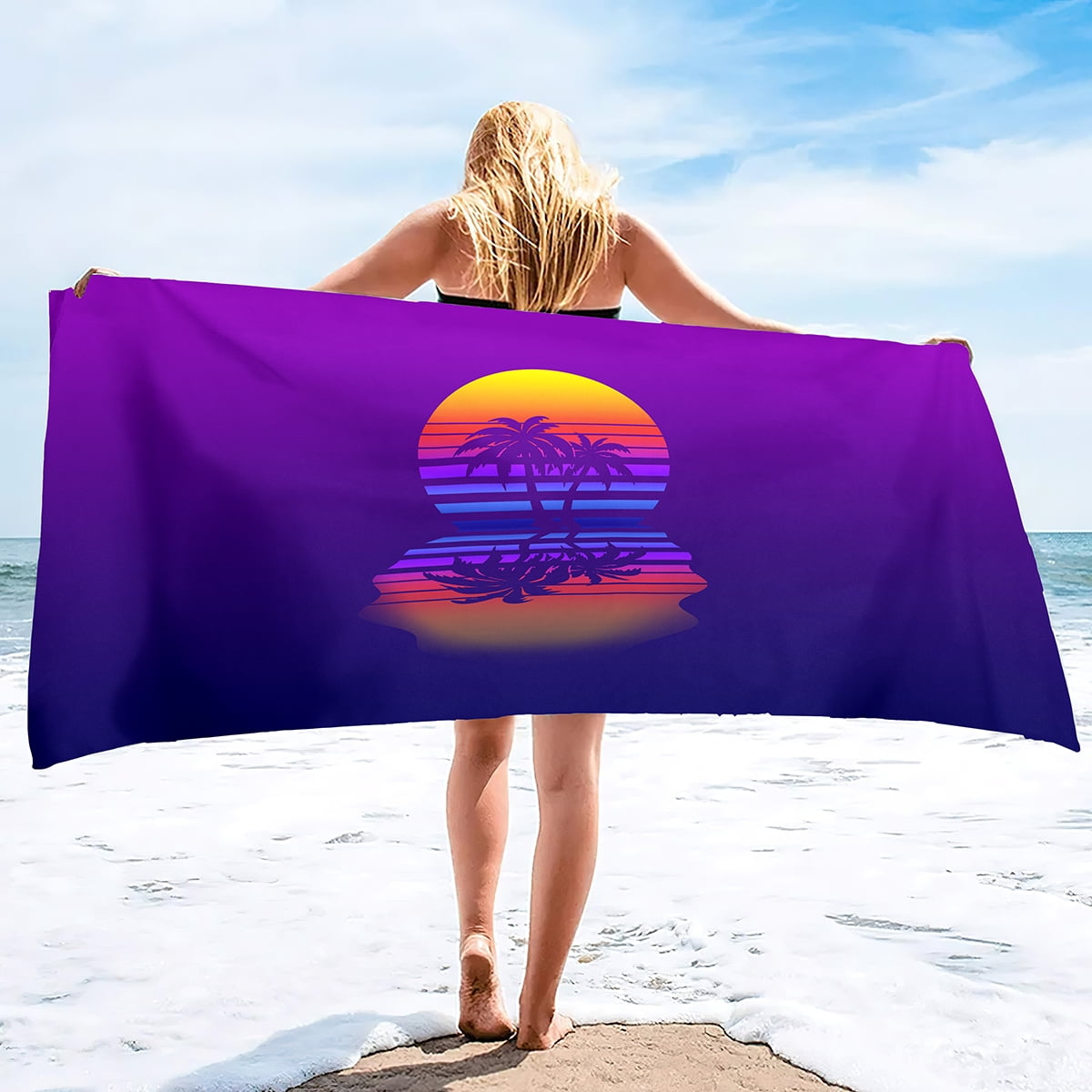 Cyberpunk Style Neon Microfiber Beach Towel Extra Large Beach Towels ...