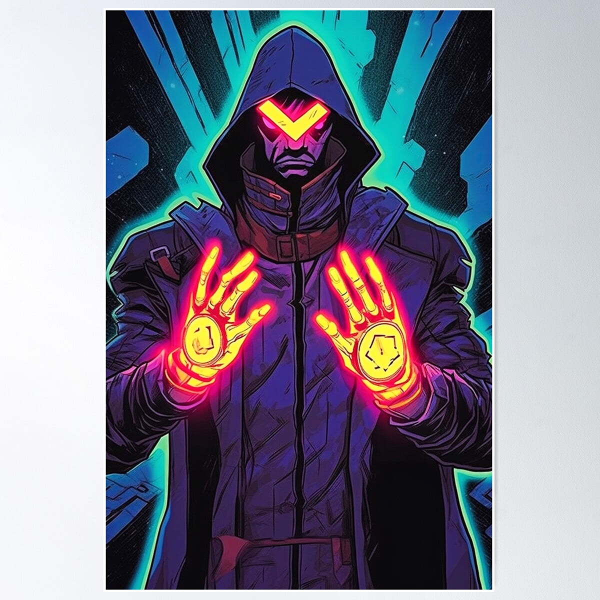 Cyberpunk Style Tarot - The Quantum Hacker Poster Wall Art, Modern Wall ...