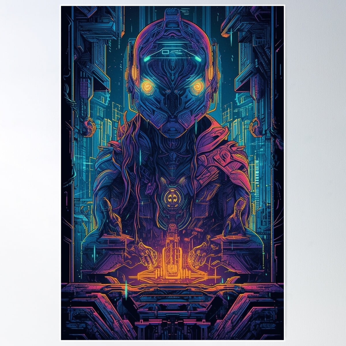 Cyberpunk Tarot #69 Poster Wall Art, Modern Wall Decor For Living Room ...