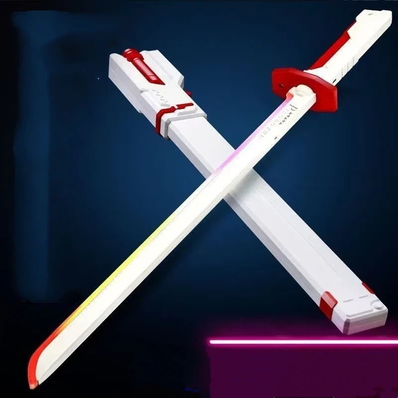 Cyberpunk White Neon Sword - 31.5" Spark Blade w/Hit Sensor Sound & Fog ...