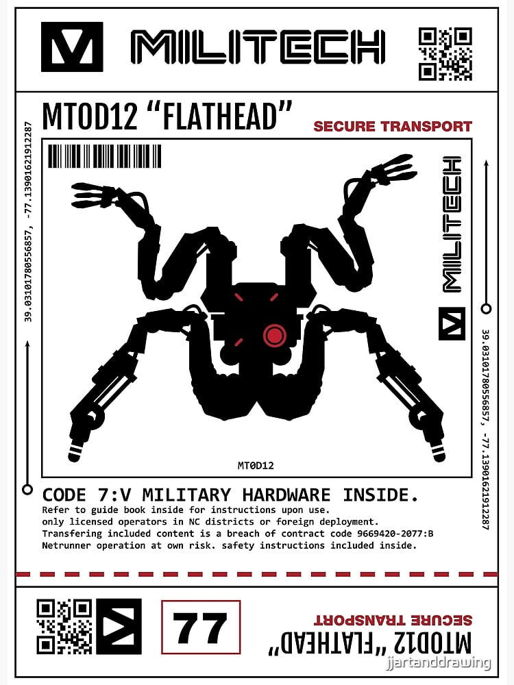 Cyberpunk flathead robot. Militech. Fashion Art Decor Frame - Walmart.com