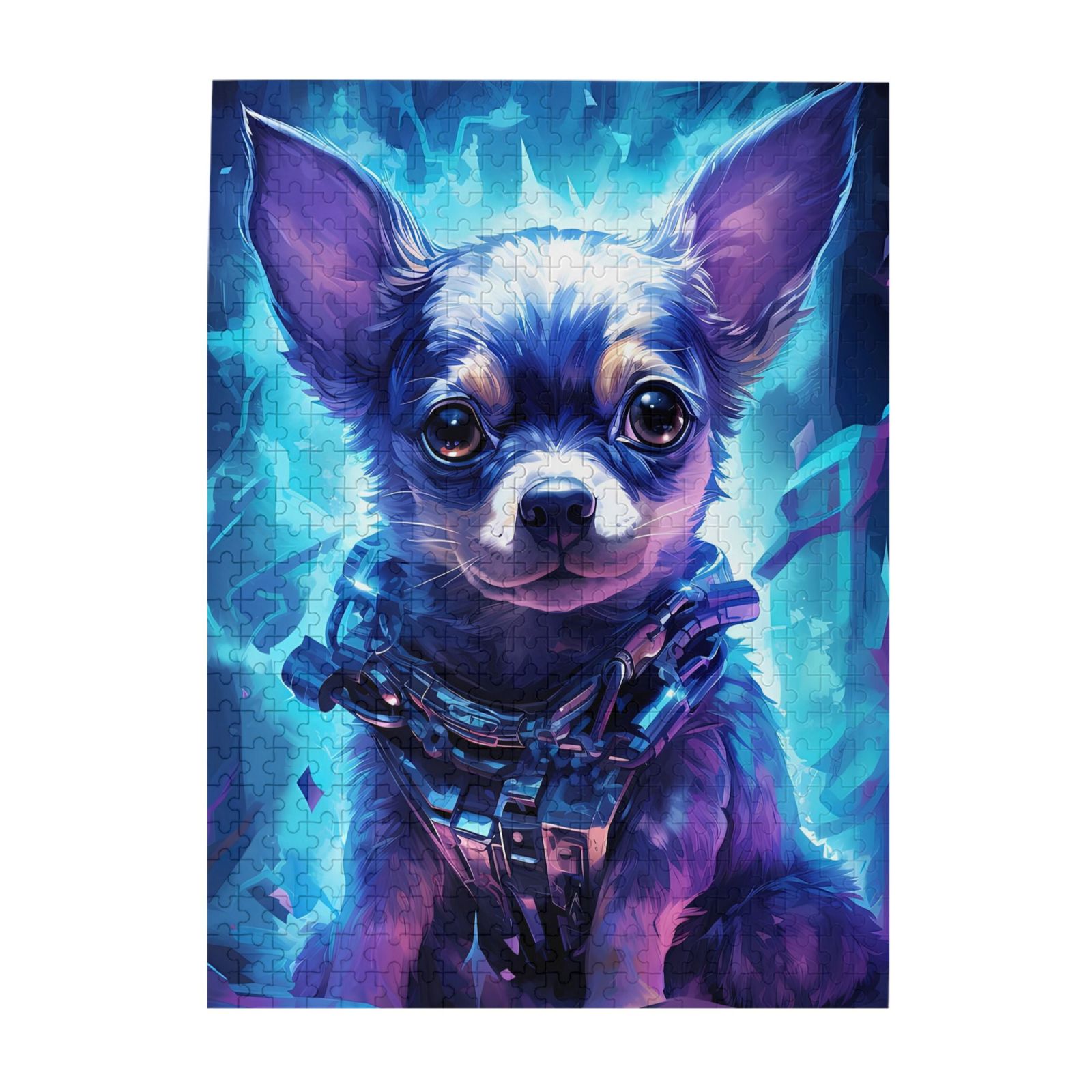 Cyberpunkss Dog Futuristic Collar 500-Piece Wooden Jigsaw Puzzle for ...