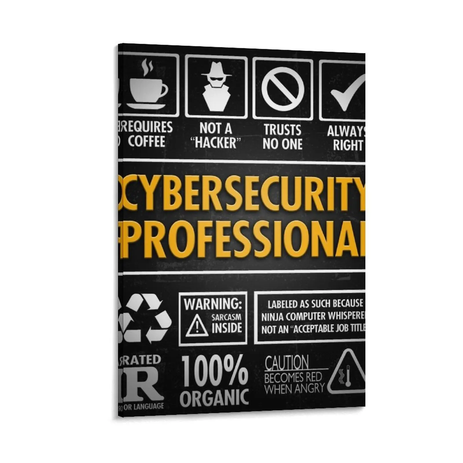 Cybersecurity Not A Hacker Wall Art Canvas Painting living room ...