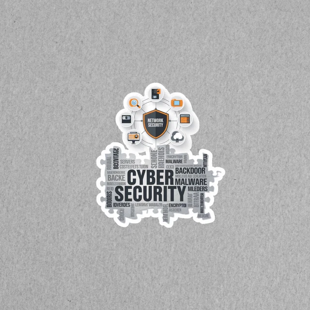 Cybersecurity Word Cloud Sticker - Network Security Awareness ...
