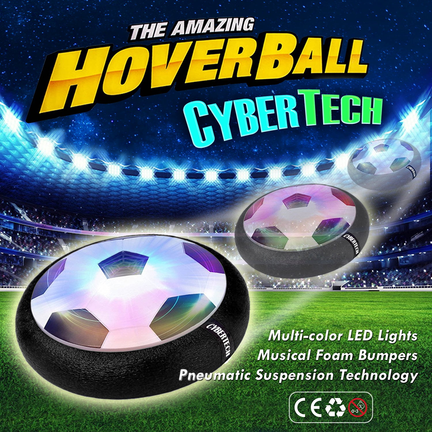 Cybertech Air Powered Soccer Hover Ball 2 in 1 Indoor Toy Lightweight ...