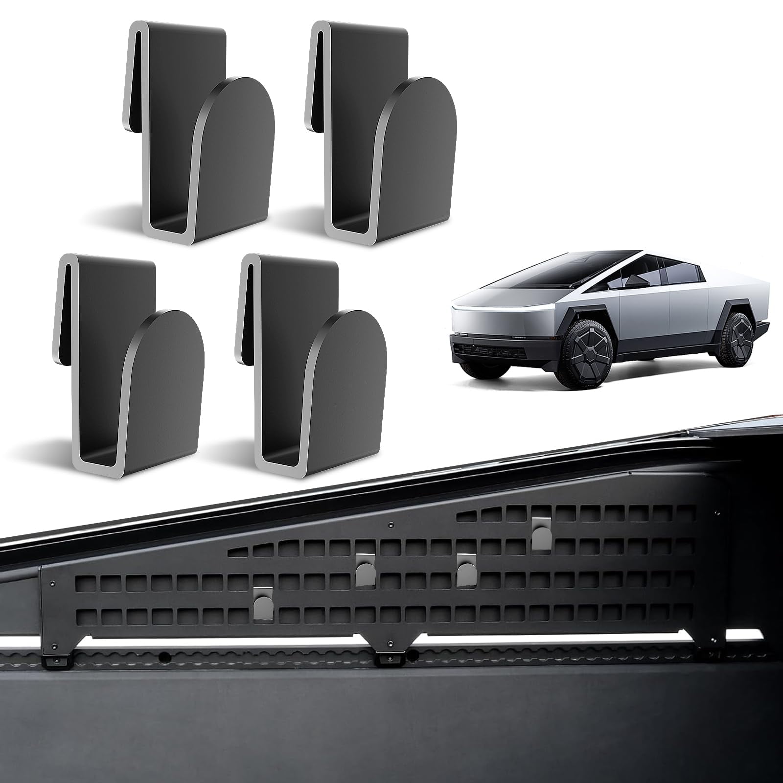 Cybertruck Bed Divider Hooks Fit for Tesla, Cybertruck molle Hooks, 4 ...
