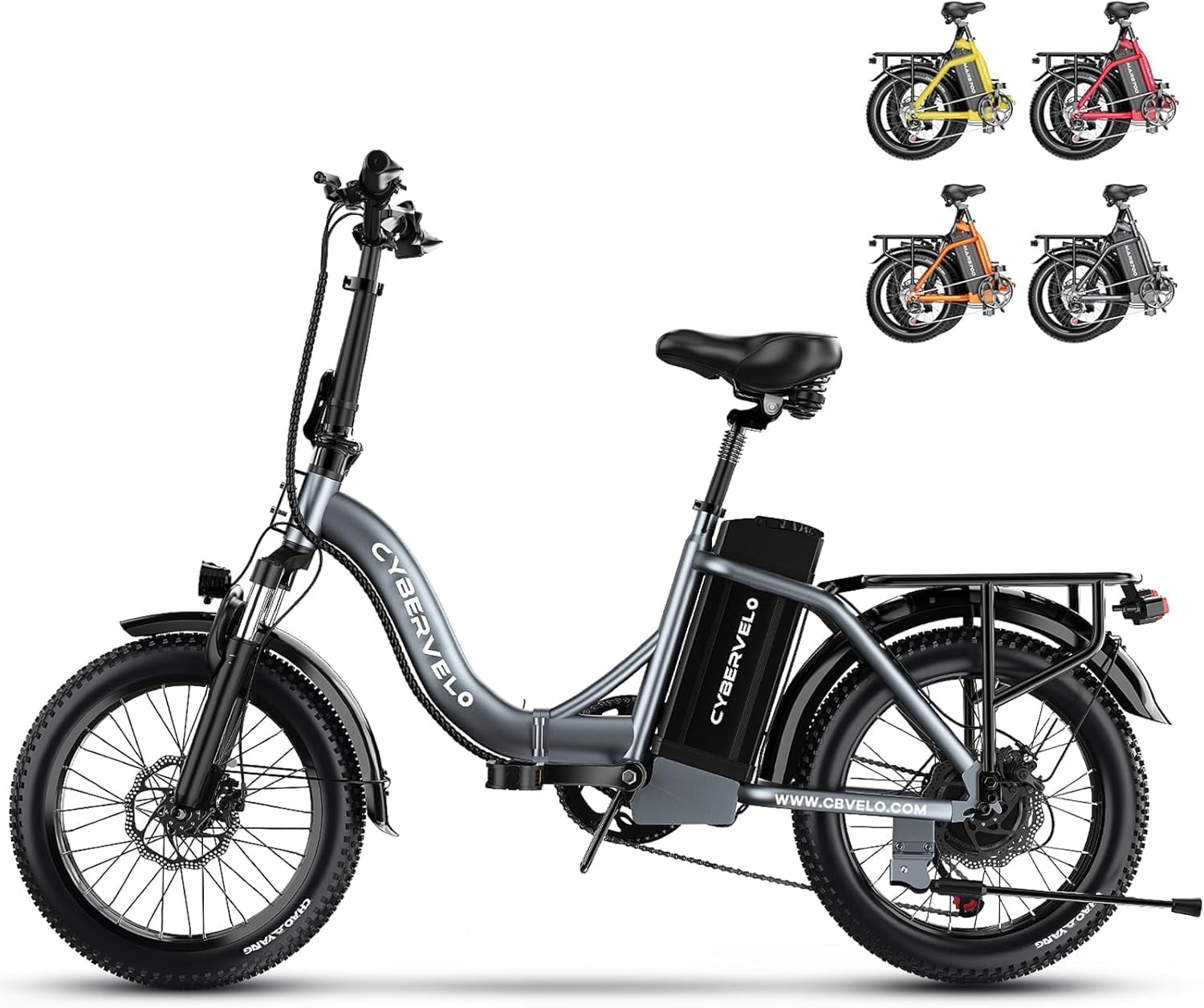 Cybervelo 1000W Folding Electric Bike for Adults, 48V 20.8AH Removable ...
