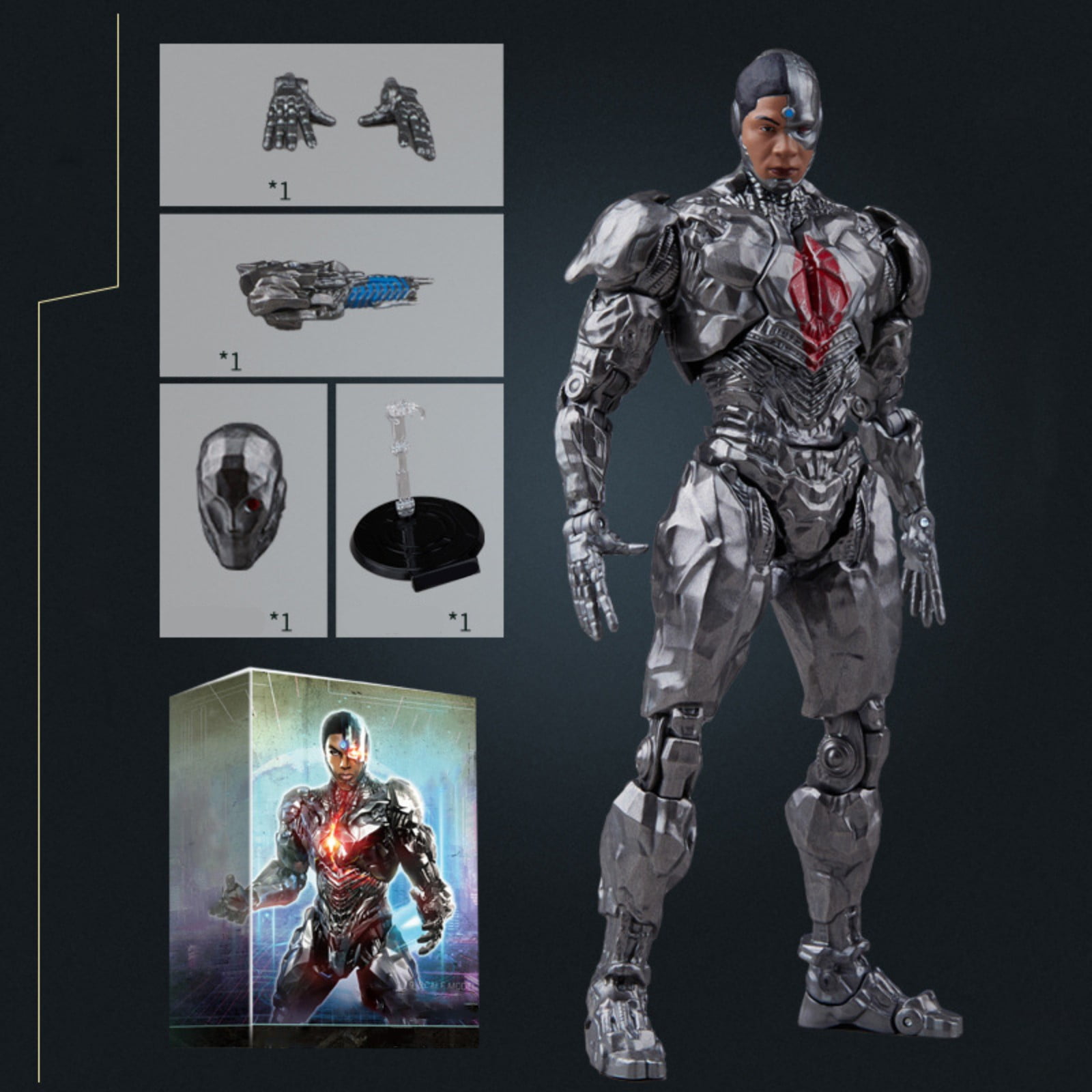 Cyborg Action Figure - Victor Stone Figure 8 Inch Collectible Highly ...