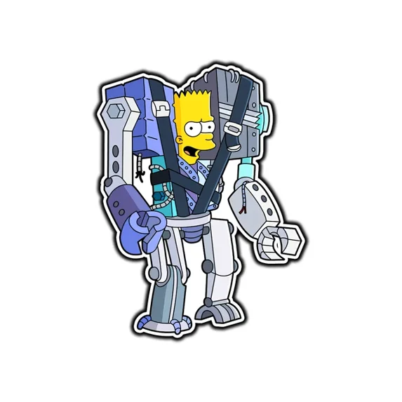 Cyborg Bart Waterproof Sticker Phone Decal Water Bottle Stickers Car ...