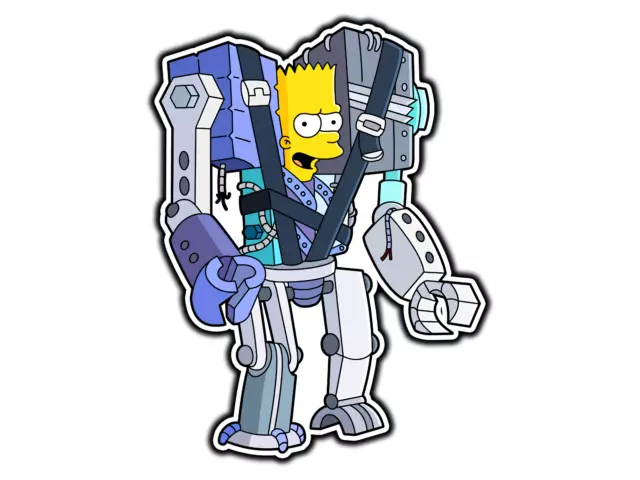 Cyborg Bart Waterproof Sticker Phone Decal Water Bottle Stickers Car ...