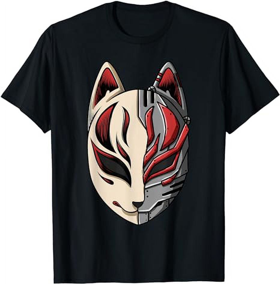 Cyborg Kitsune Mask Fox Mask Cyber Aesthetic T-Shirt - Walmart.com