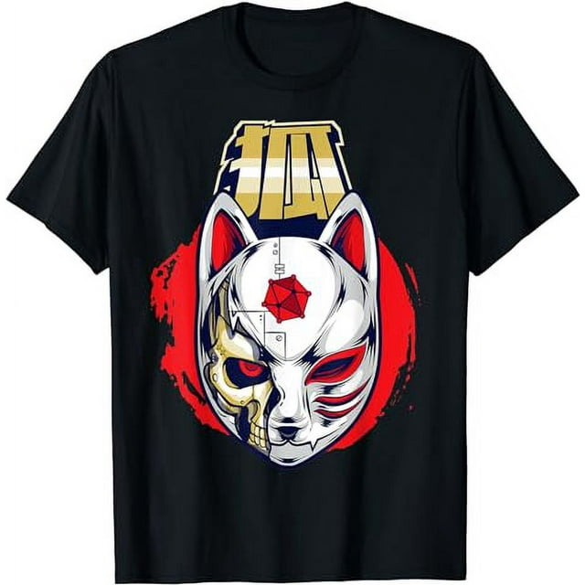 Cyborg Kitsune Mask Fox Mask Cyber Punk Cyber Aesthetic T-Shirt ...