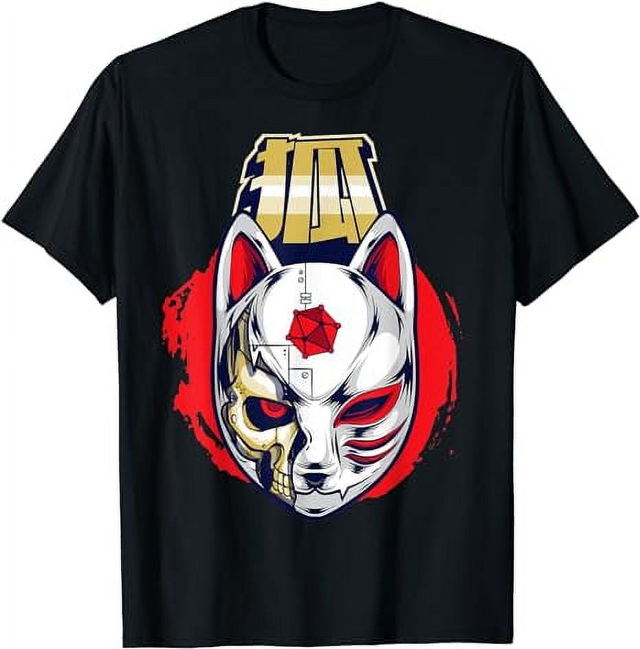 Cyborg Kitsune Mask Fox Mask Cyber Punk Cyber Aesthetic T-Shirt ...