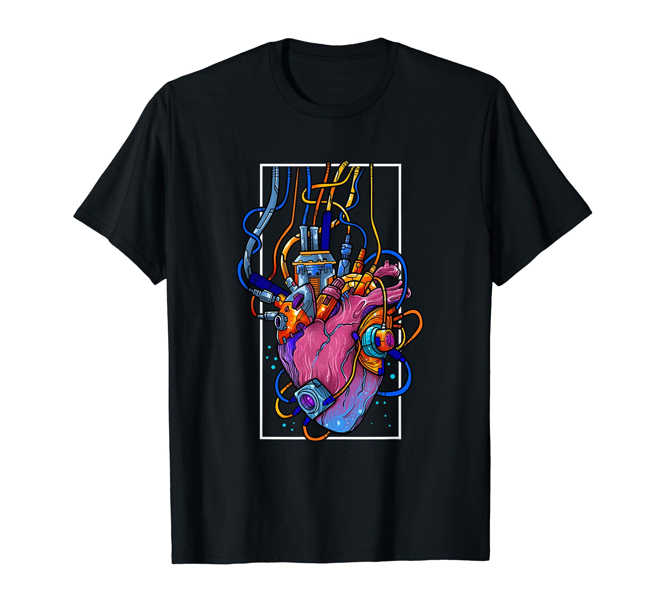 Cyborg Robot Heart Vaporwave Futuristic Cyberpunk Clothing T-Shirt ...