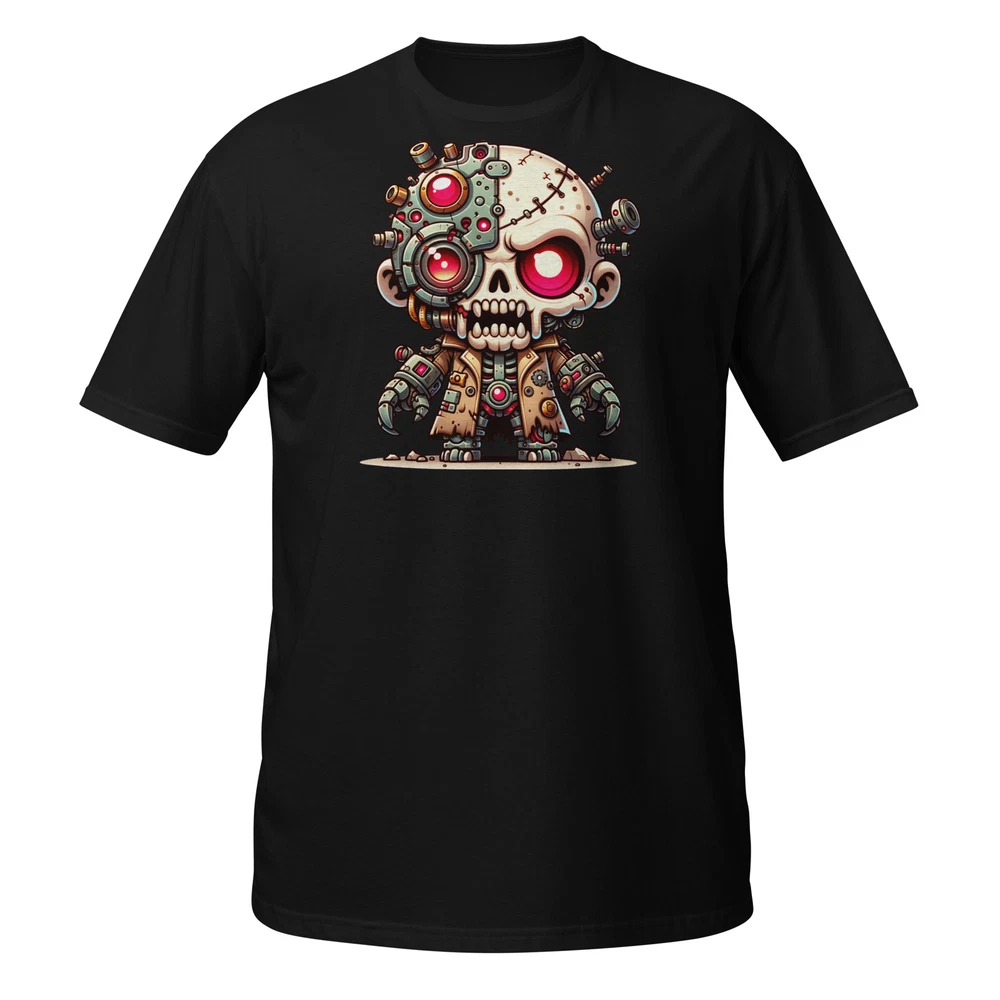 Cyborg Skeletal Half Robot Undead Cranium Sci Fi Horror Chibi Unisex T ...