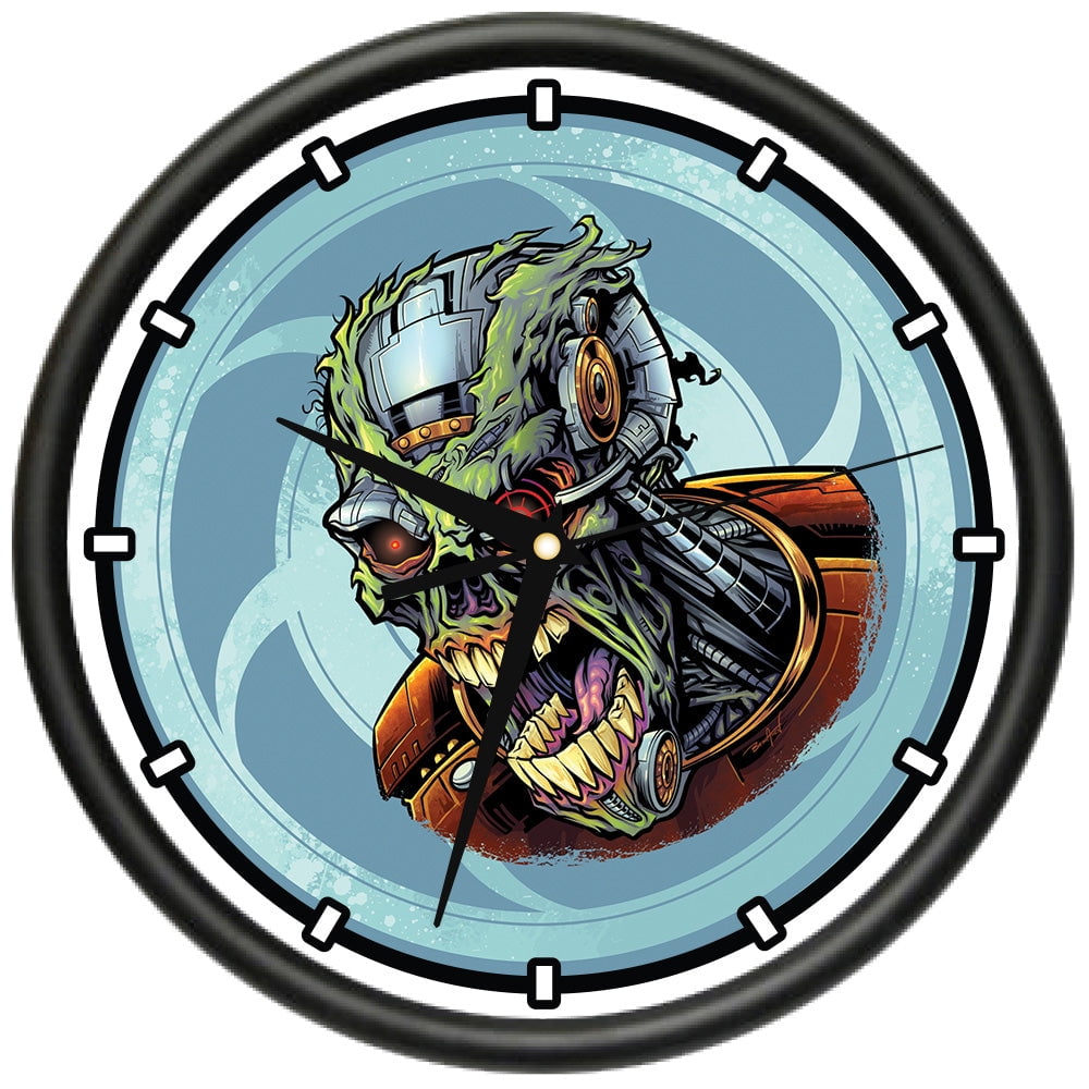 Cyborg Zombie Design Wall Clock | Precision Quartz Movement | Décor For ...