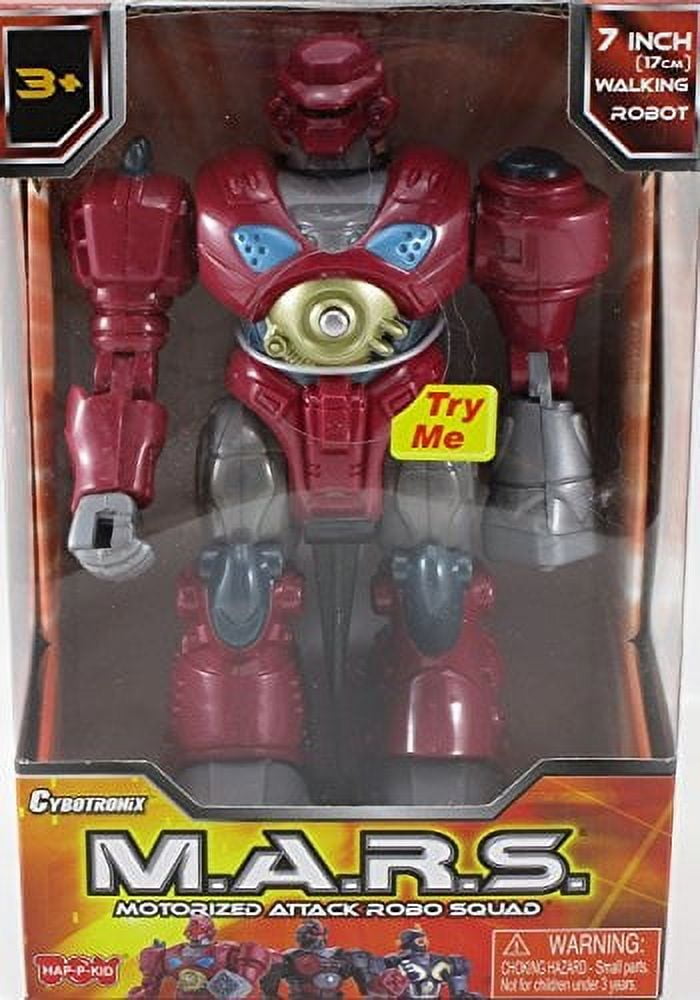 M.A.R.S. Red Combat Robot: Action Figure, Battle Bot Toy with ...
