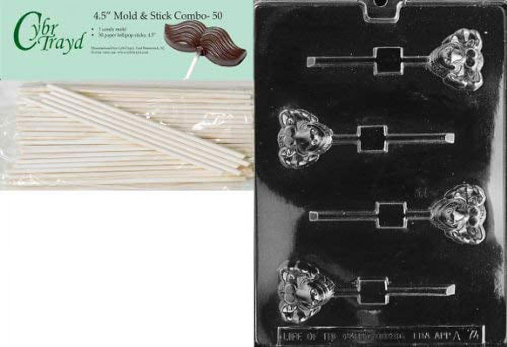 Cybrtrayd 45St50-A074 Moose Lolly Animal Chocolate Candy Mold with 50 4 ...