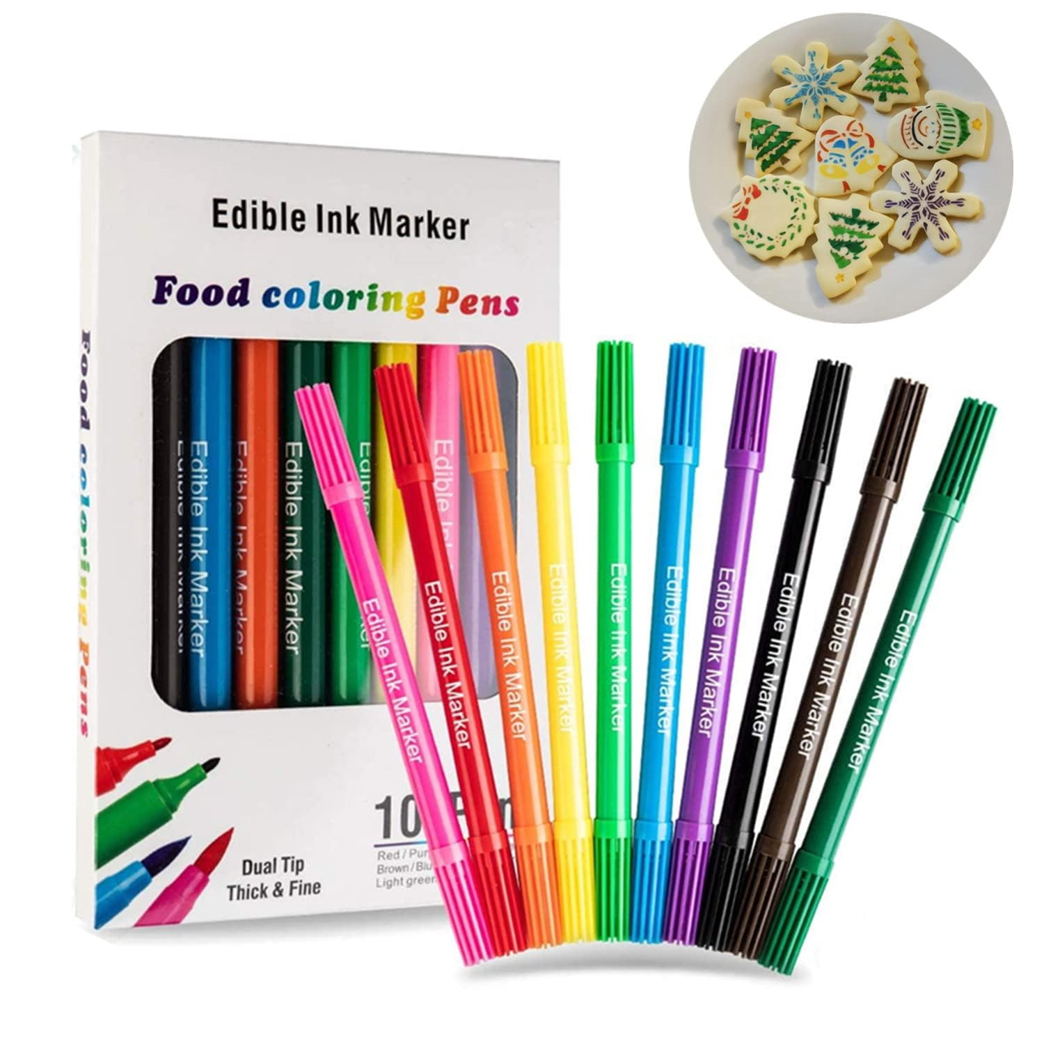 Cycayit 10-Pack Edible Ink GGA1 Markers - Edible Ink Edible Markers for ...