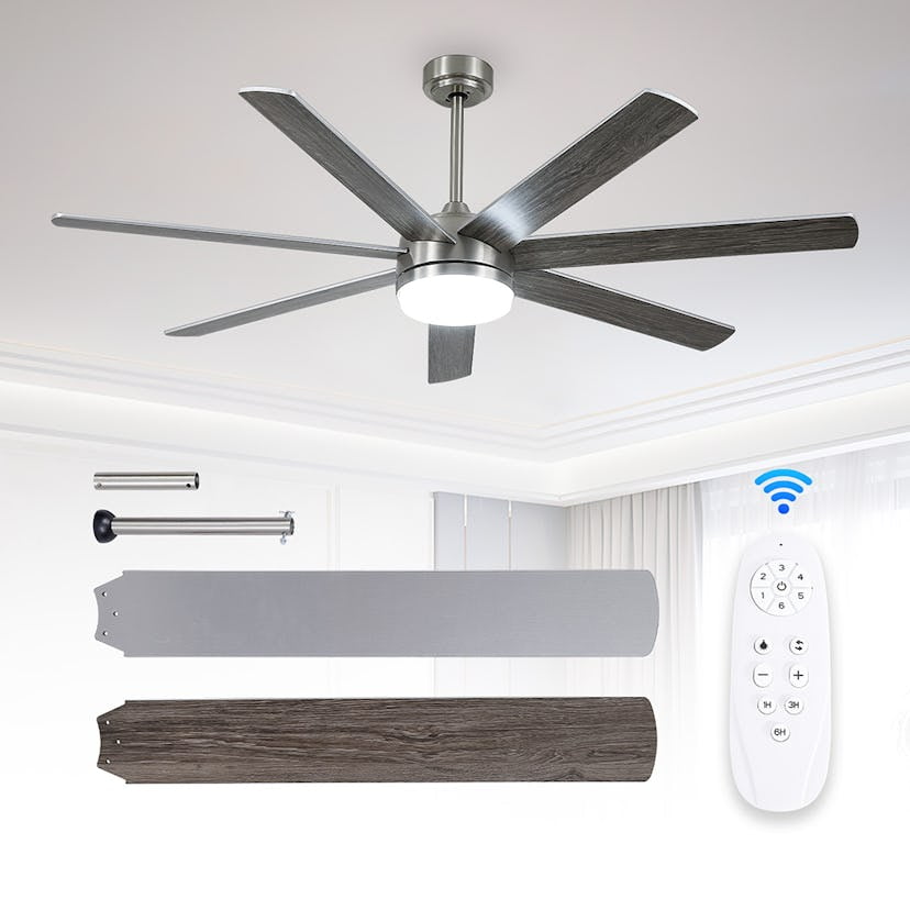 CycevSun 62 In Ceiling Fan with Light, Suitable for Bedroom, Office ...