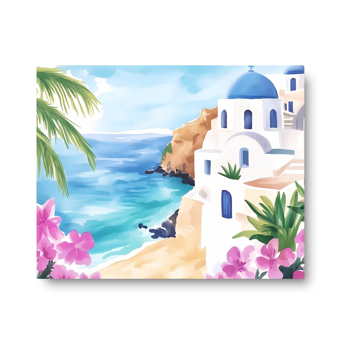 Cyclades Greece Print, Greek Islands Wall Art, Mykonos Travel Poster ...