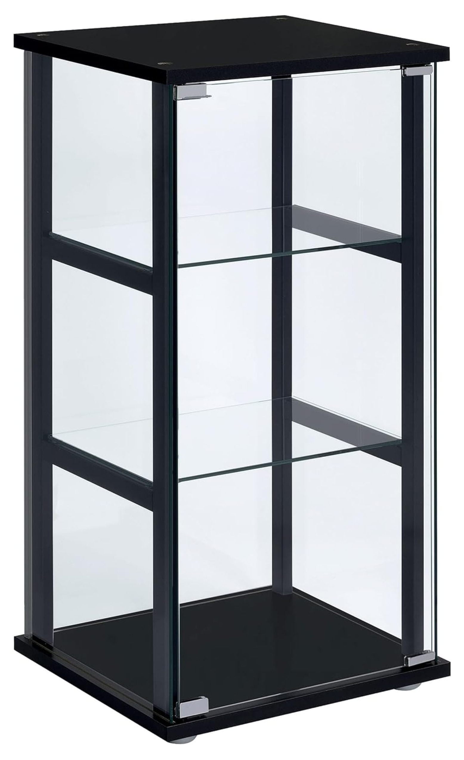 Cyclamen 34-inch 3-Tier Clear Tempered Glass Curio Cabinet Display Case ...