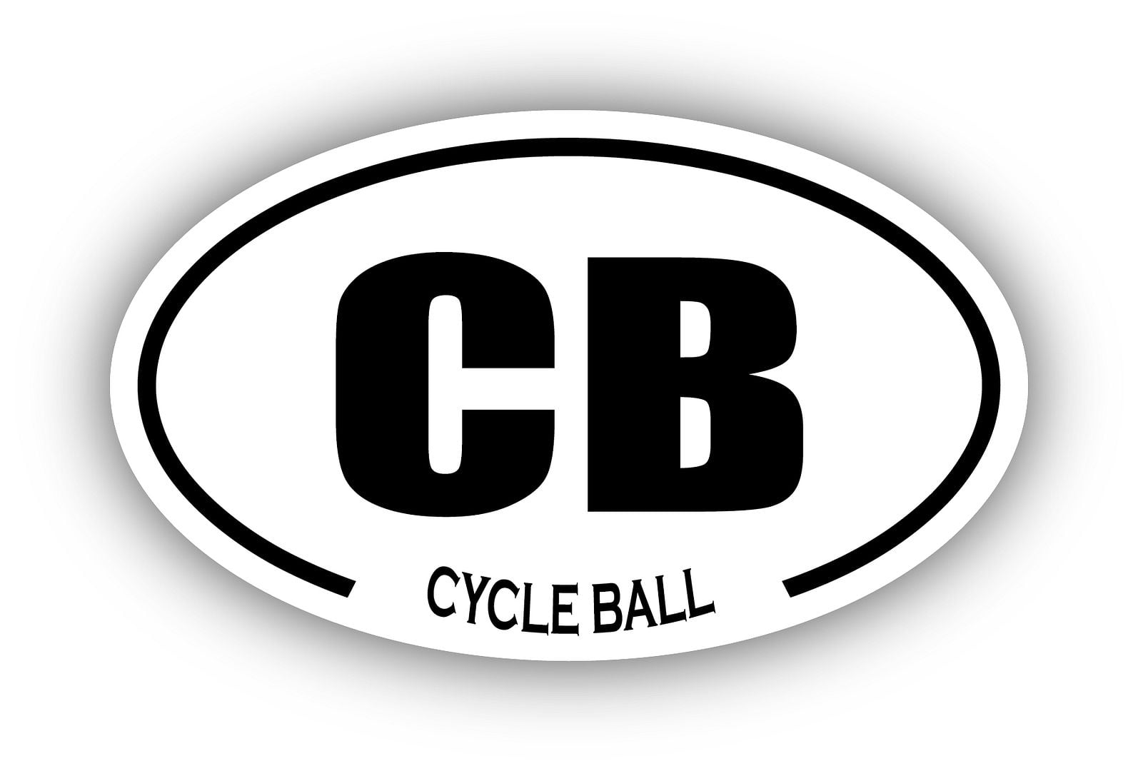 Cycle Ball CB Oval Bumper Sticker 3M Vinyl Decal 3 in x 5 in - Walmart.com