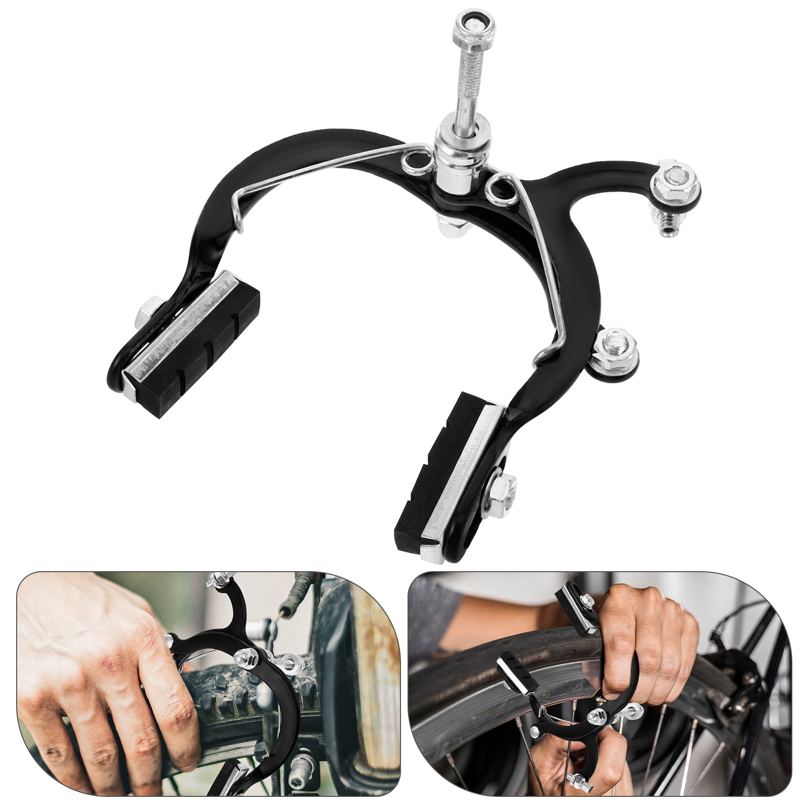 FRCOLOR Bike Brake Caliper Black Front Rim Brake Pad Durable Easy Fit ...