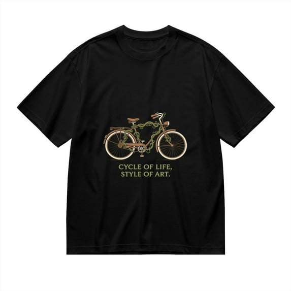 Cycle Of Life Style Of Art, Bicycle Print 1, T Shirt for Men, Vintage ...
