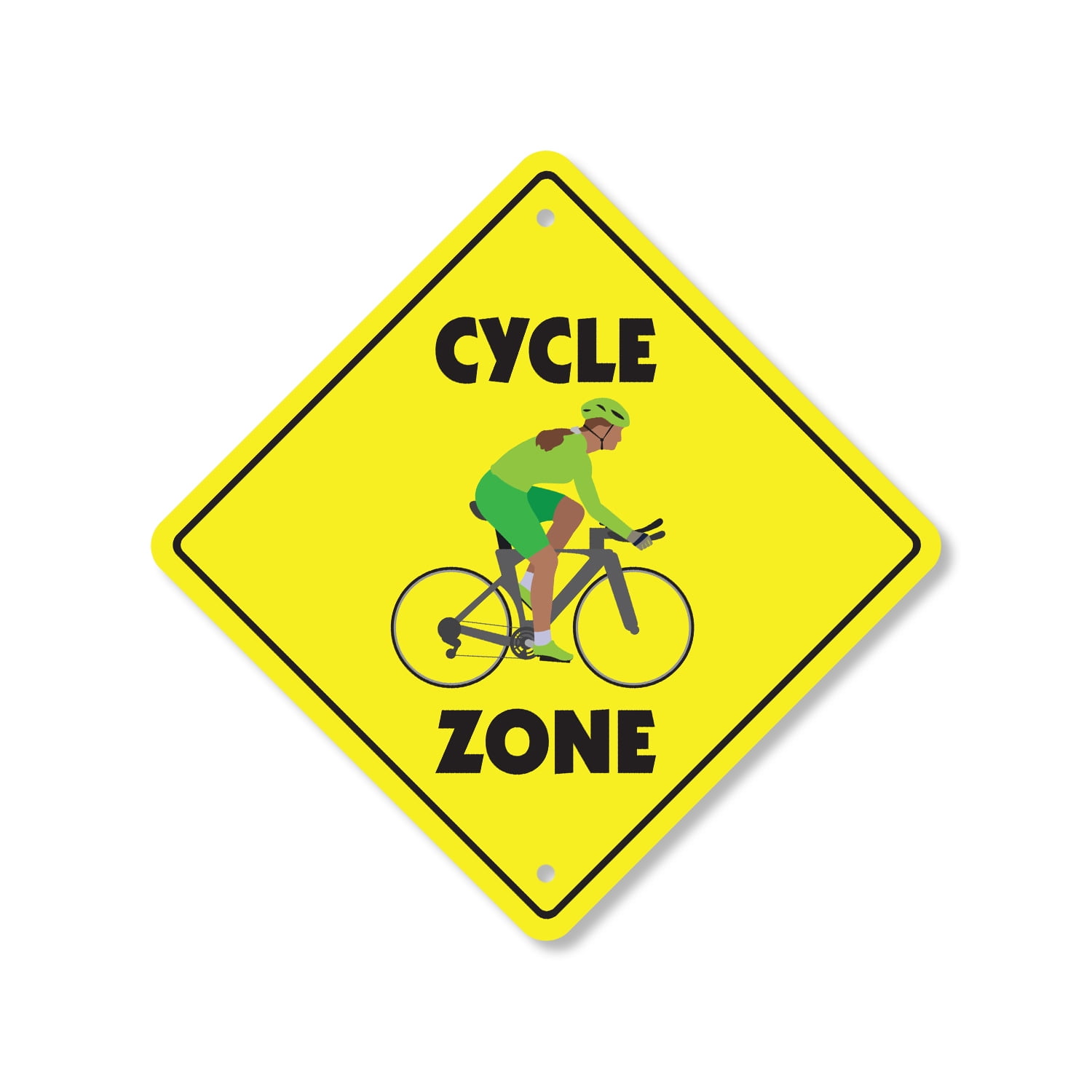 Cycle Plastic Crossing Sign - 10 Inch X 10 Inch Xing Sign Gift Bicycle ...