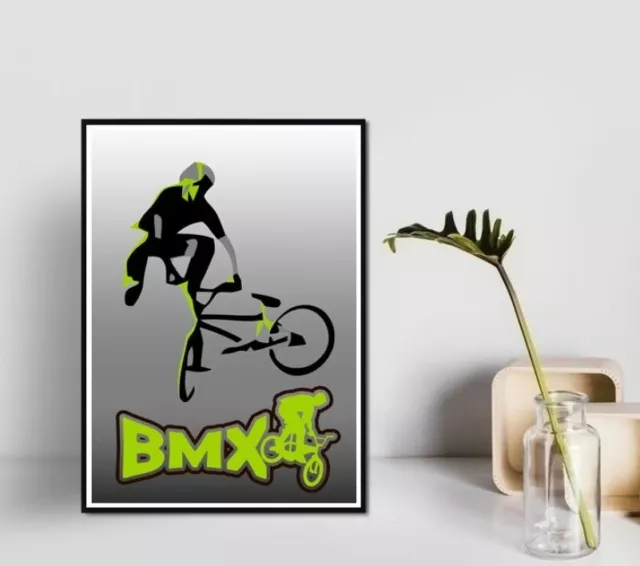 Cycle Poster/Print, Bmx Bike Wall Print, Printable Bmx Bike Stunt ...