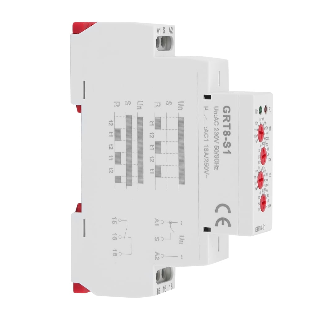 Cycle Timer Relay, GRT8-S1 35Mm Din Rail Knob AC 230V Cycle Time Relay ...