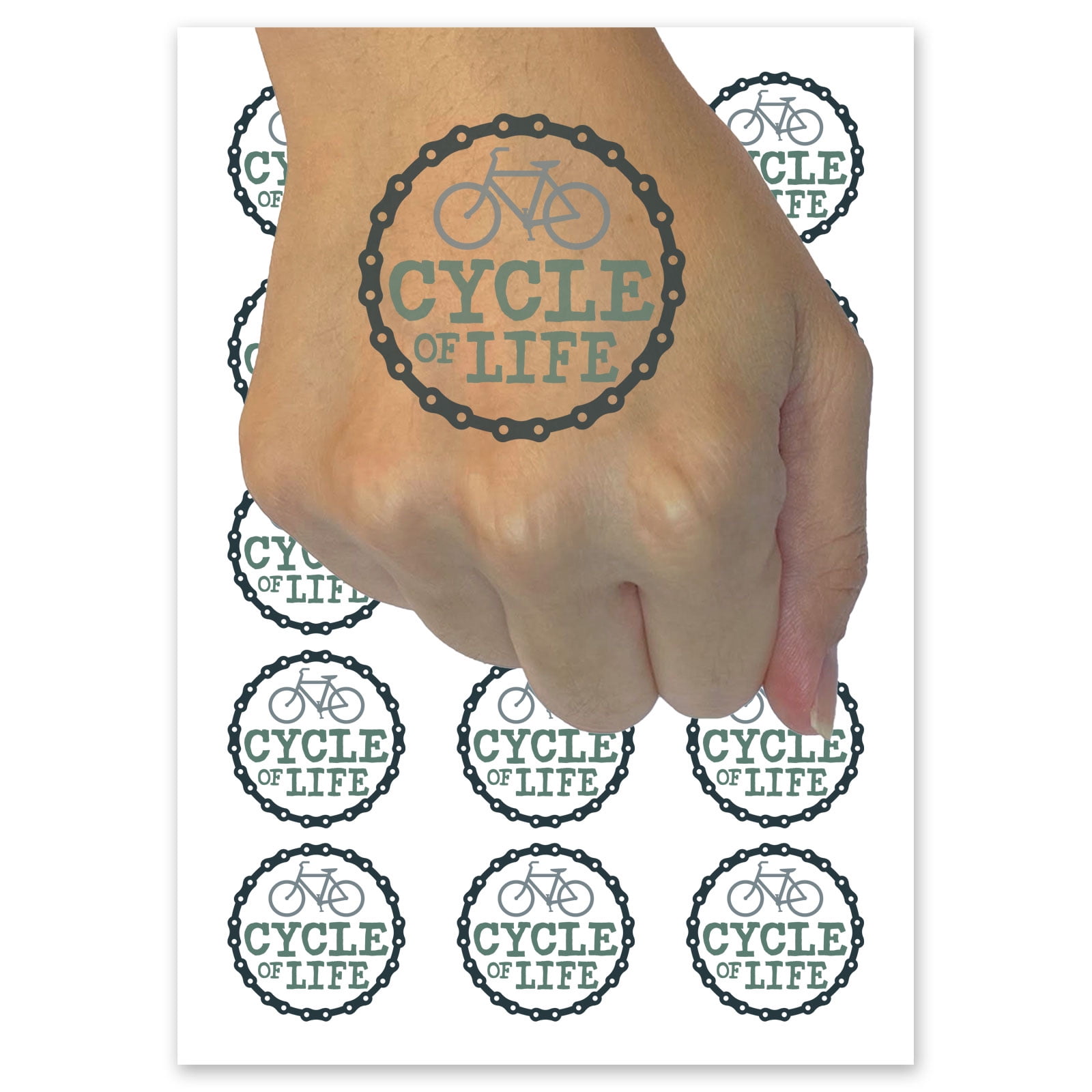 Cycle of Life Bike Riding Temporary Tattoo Water Resistant Fake Body ...