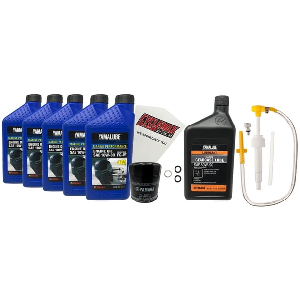 Cyclemax 10W30 Marine Gear Pump Oil Change Kit fits 2013-2024 Yamaha ...