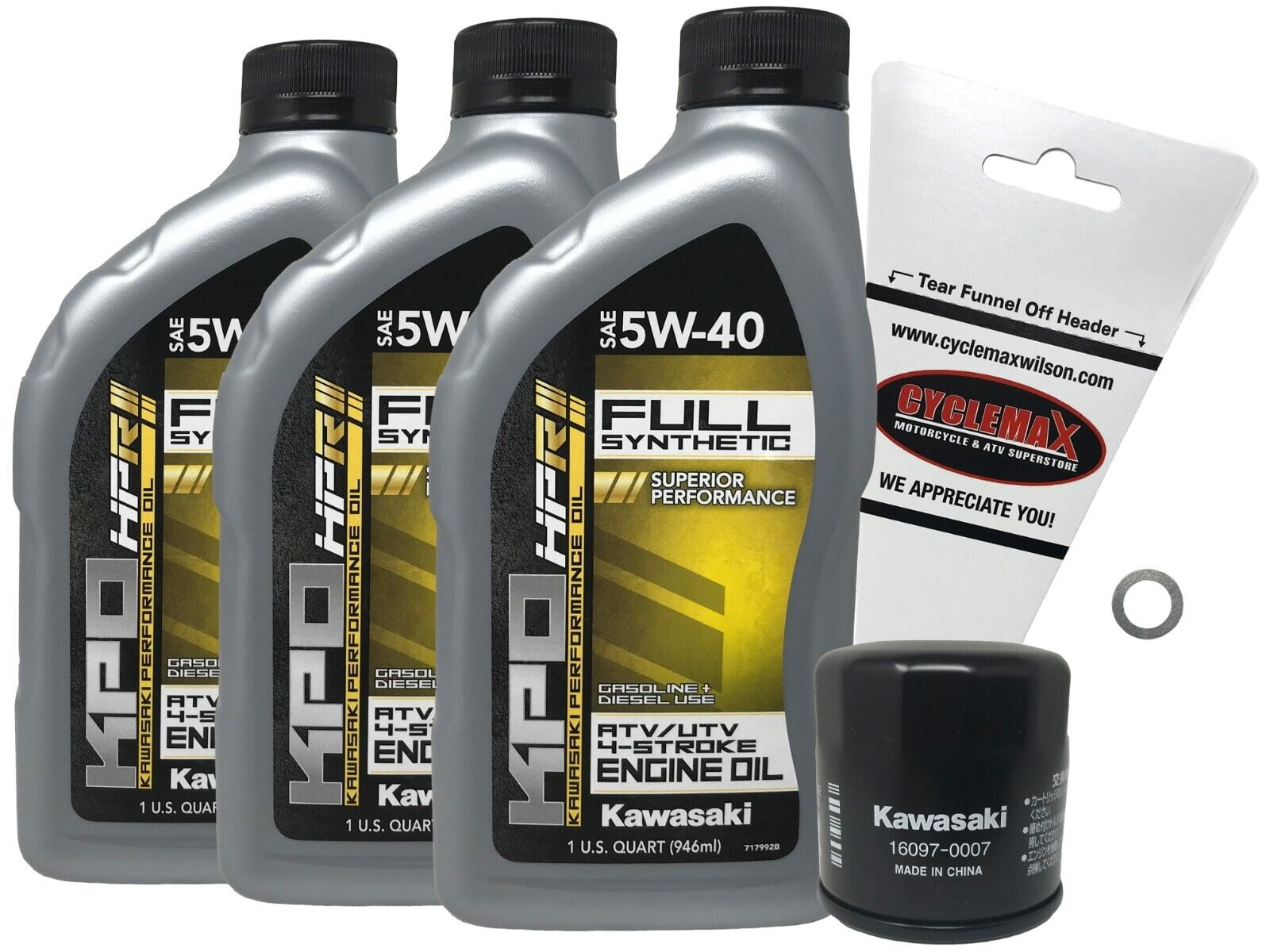 Cyclemax 2007-2023 OEM Kawasaki Brute Force 750 Full Synthetic Oil ...
