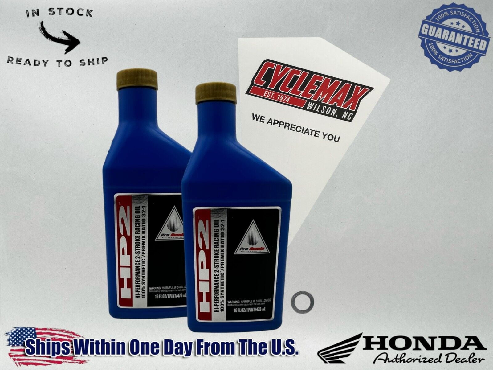 Cyclemax Full Synthetic HP2 Premix Racing Oil Kit fits 1985-1987 Honda ...