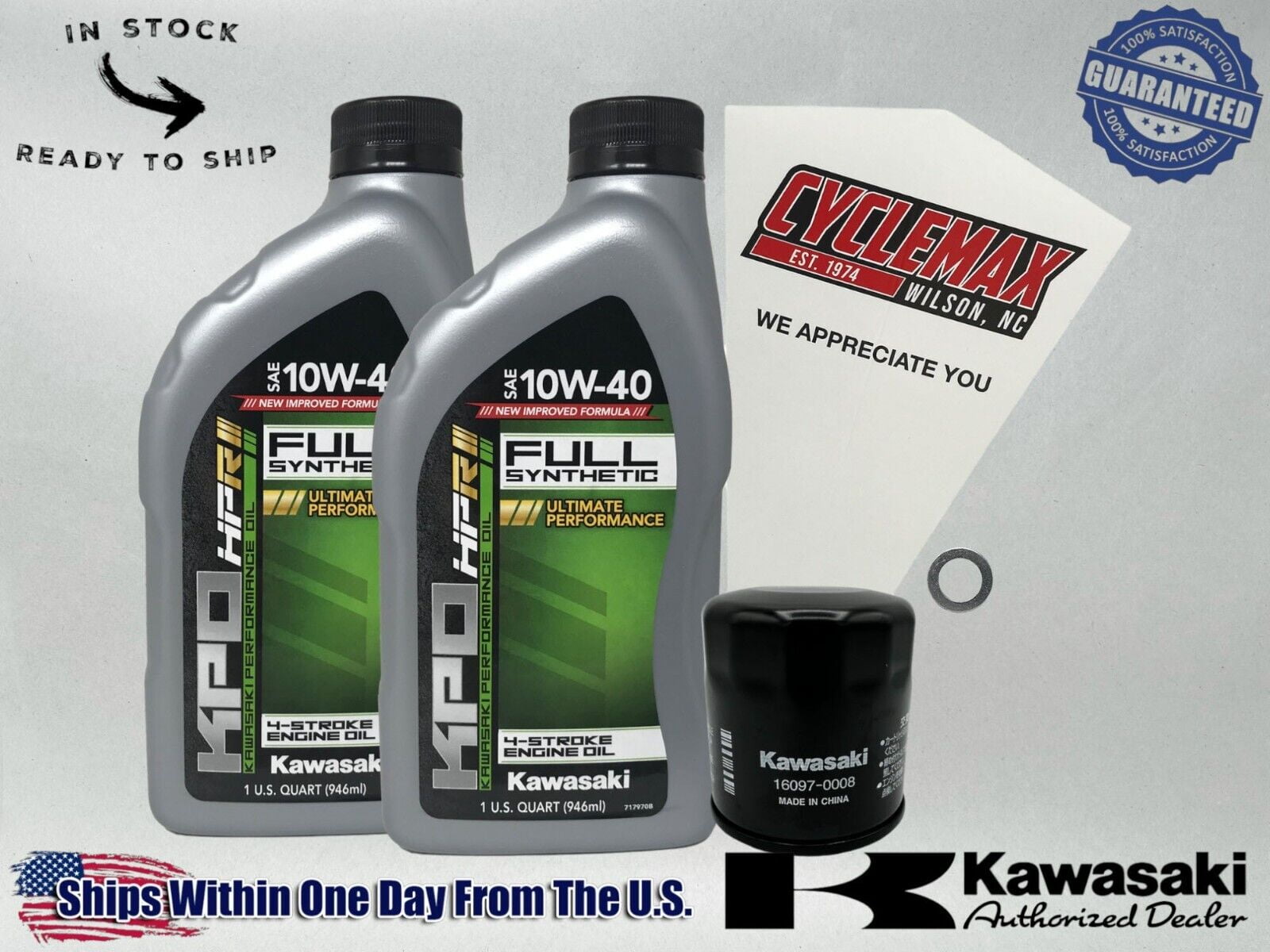 Cyclemax Full Synthetic Oil Change Kit fits 2023-2025 Kawasaki ...