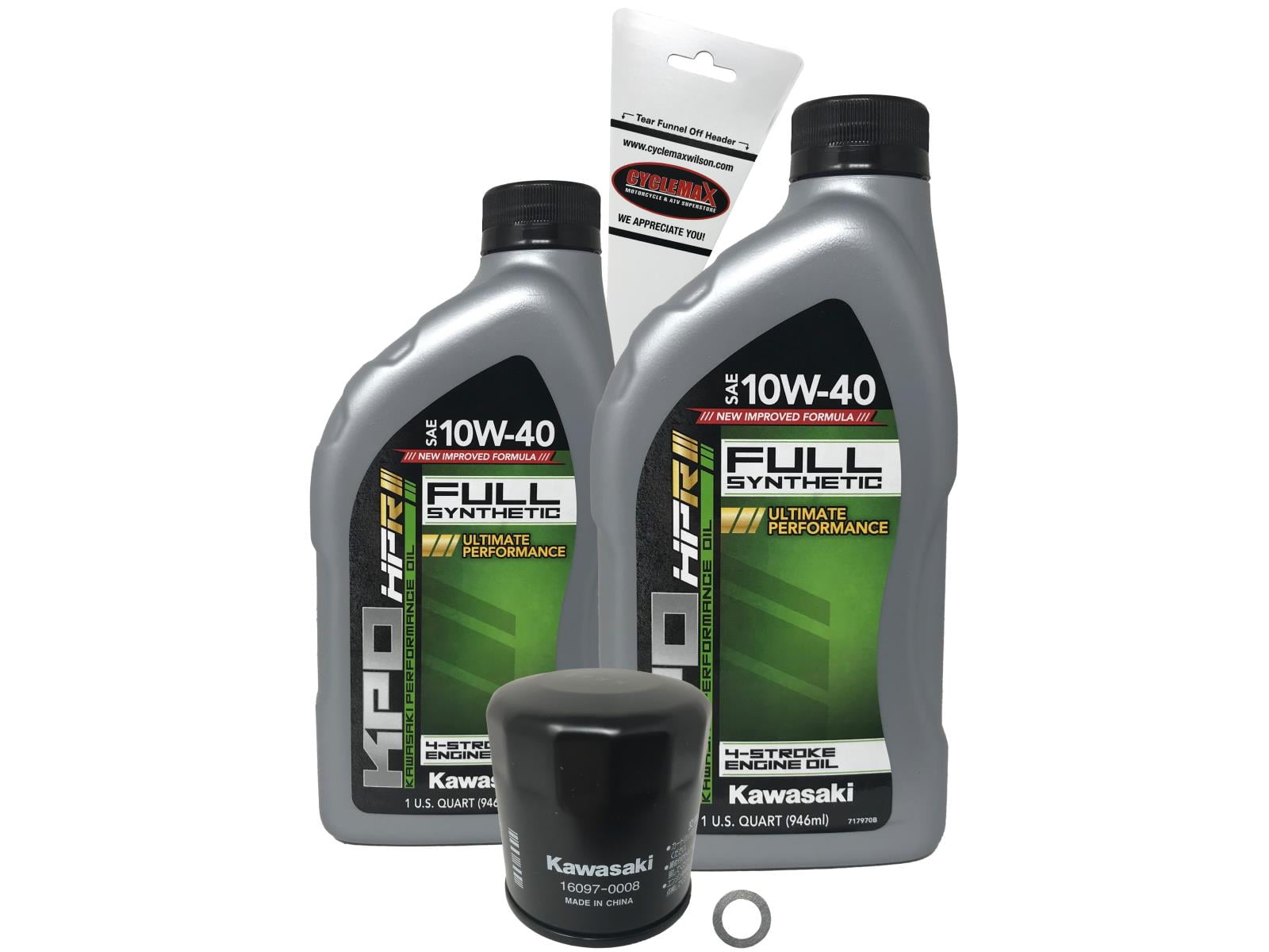 Cyclemax Full Synthetic Oil Change Kit for 2015-2022 Kawasaki Vulcan S ...