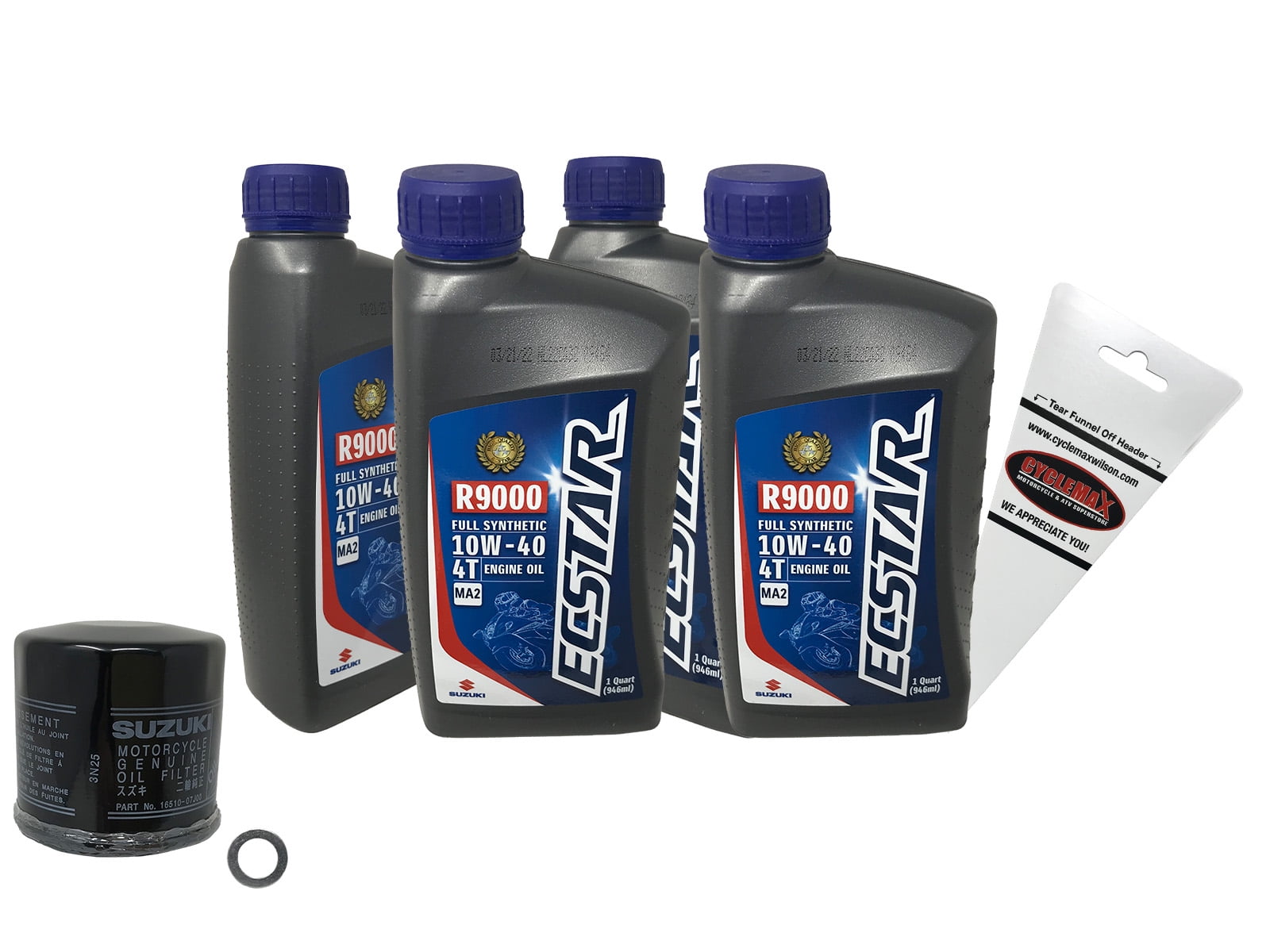 Cyclemax Full Synthetic Oil Change Kit for 2020-2021 Suzuki DL1050 ...