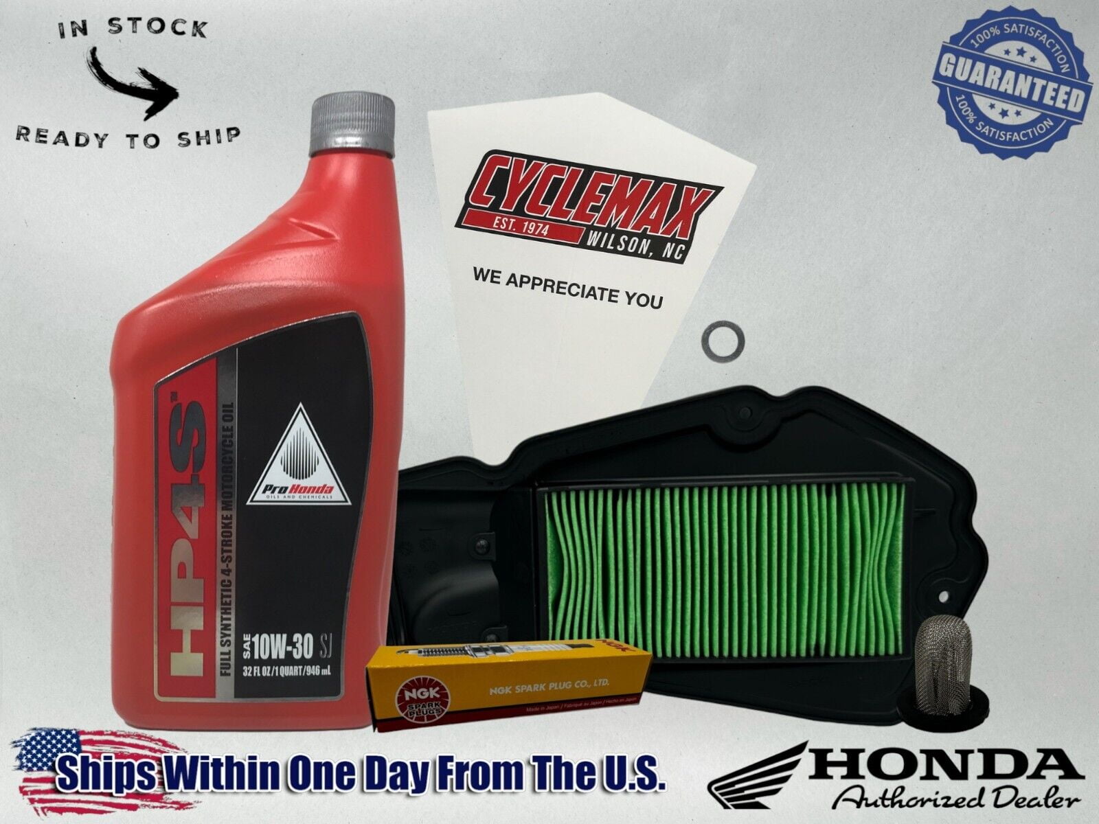 Cyclemax Full Synthetic Tune Up Kit fits 2021-2025 Honda PCX with Spark ...