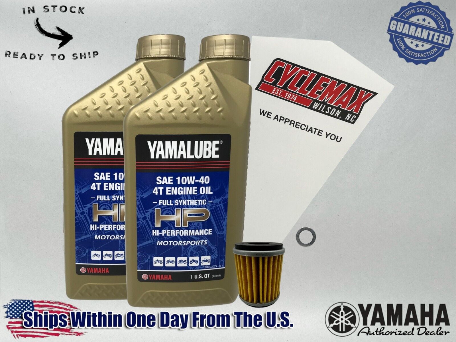 Cyclemax Full-Synthetic Yamalube Oil Change Kit fits 2021-2024 Yamaha ...