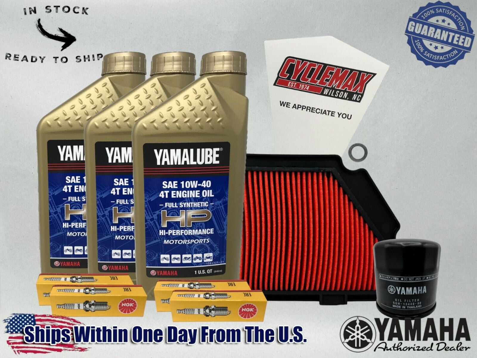Cyclemax Full-Synthetic Yamalube Tune-Up Kit fits 2009-2017 Yamaha FZ6R ...