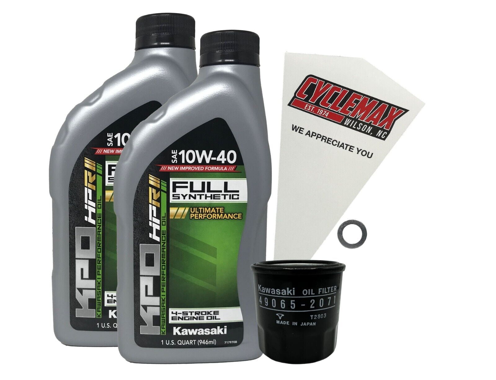 Cyclemax OEM FS 10W-40 Oil Change Kit fits 2001-2008 Kawasaki Mule 3010 - Walmart.com