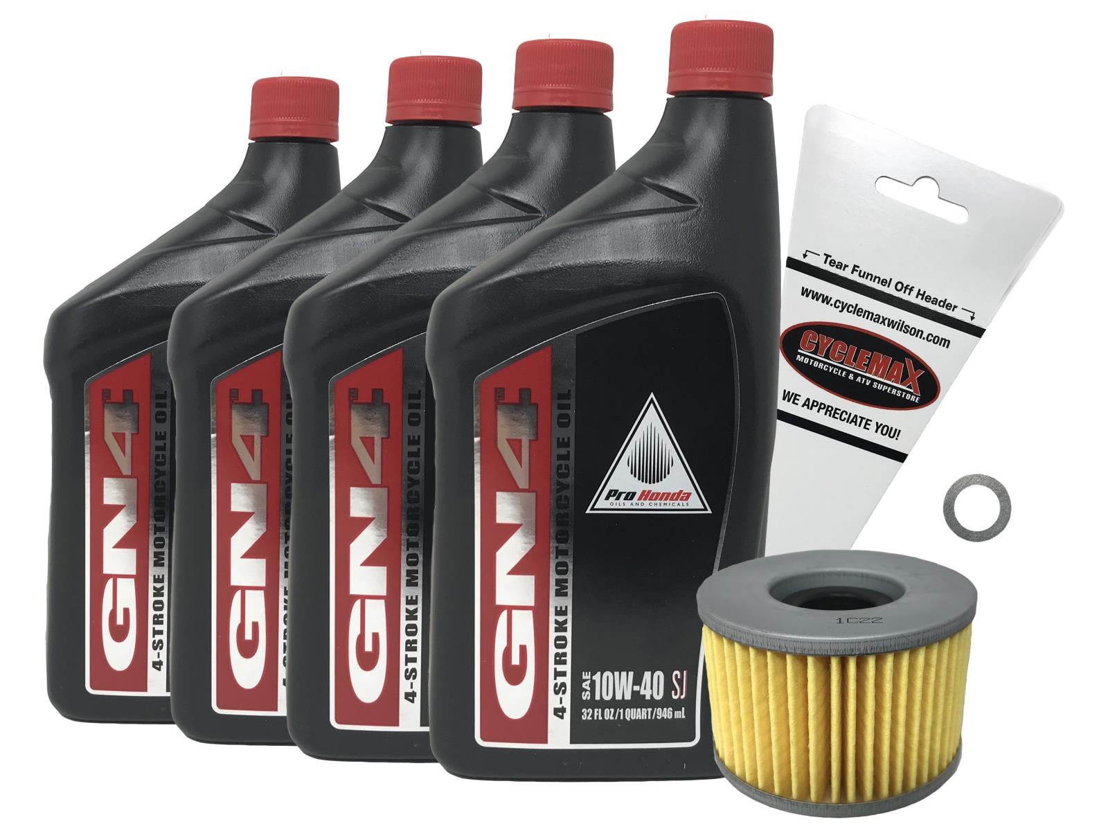 2004-2007 Honda TRX 400 Cyclemax Oil Change Kit with GN4 10W-40 Oil ...