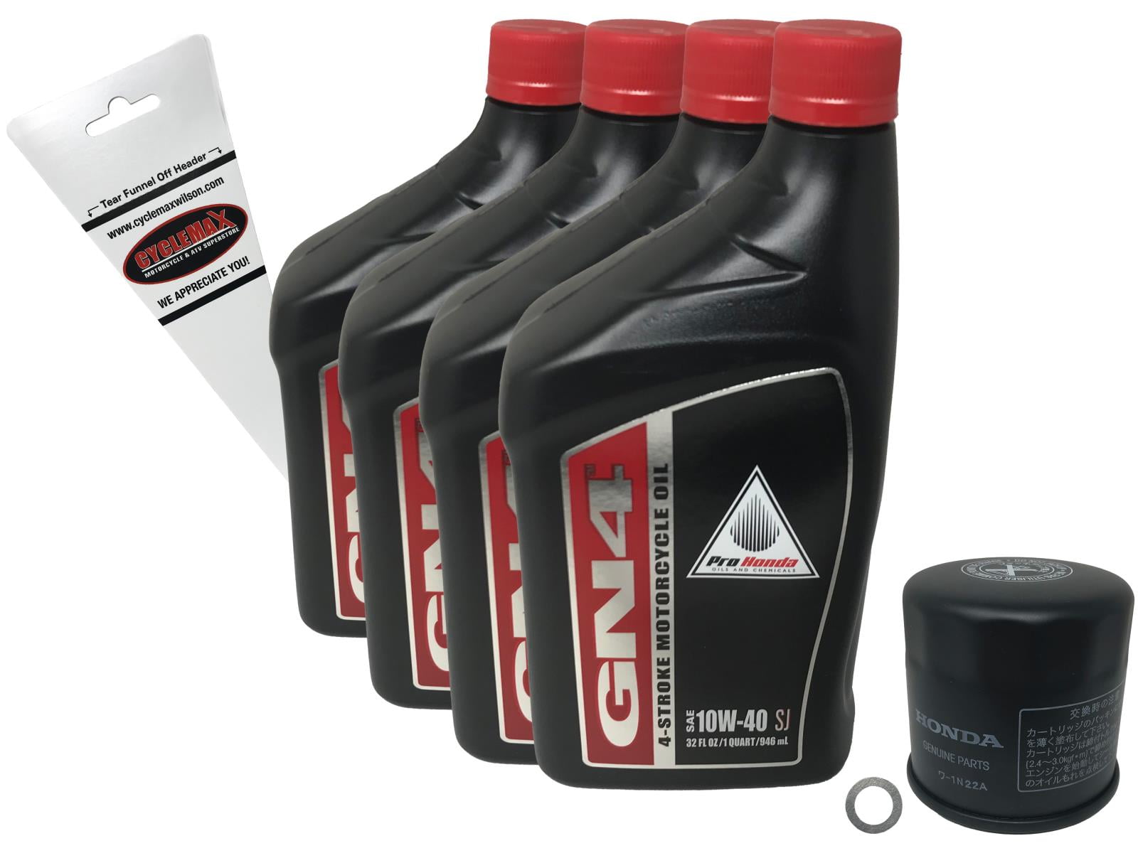 Honda Cyclemax Oil Change Kit for 2018-2022 GL 1800 Goldwing with Genuine 10W-40 Motor Oil and ...