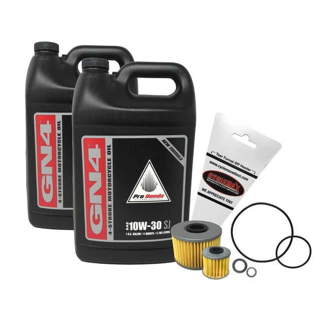 Cyclemax Genuine Honda GN4 10W-30 Motor Oil Change Kit with OEM Filters ...