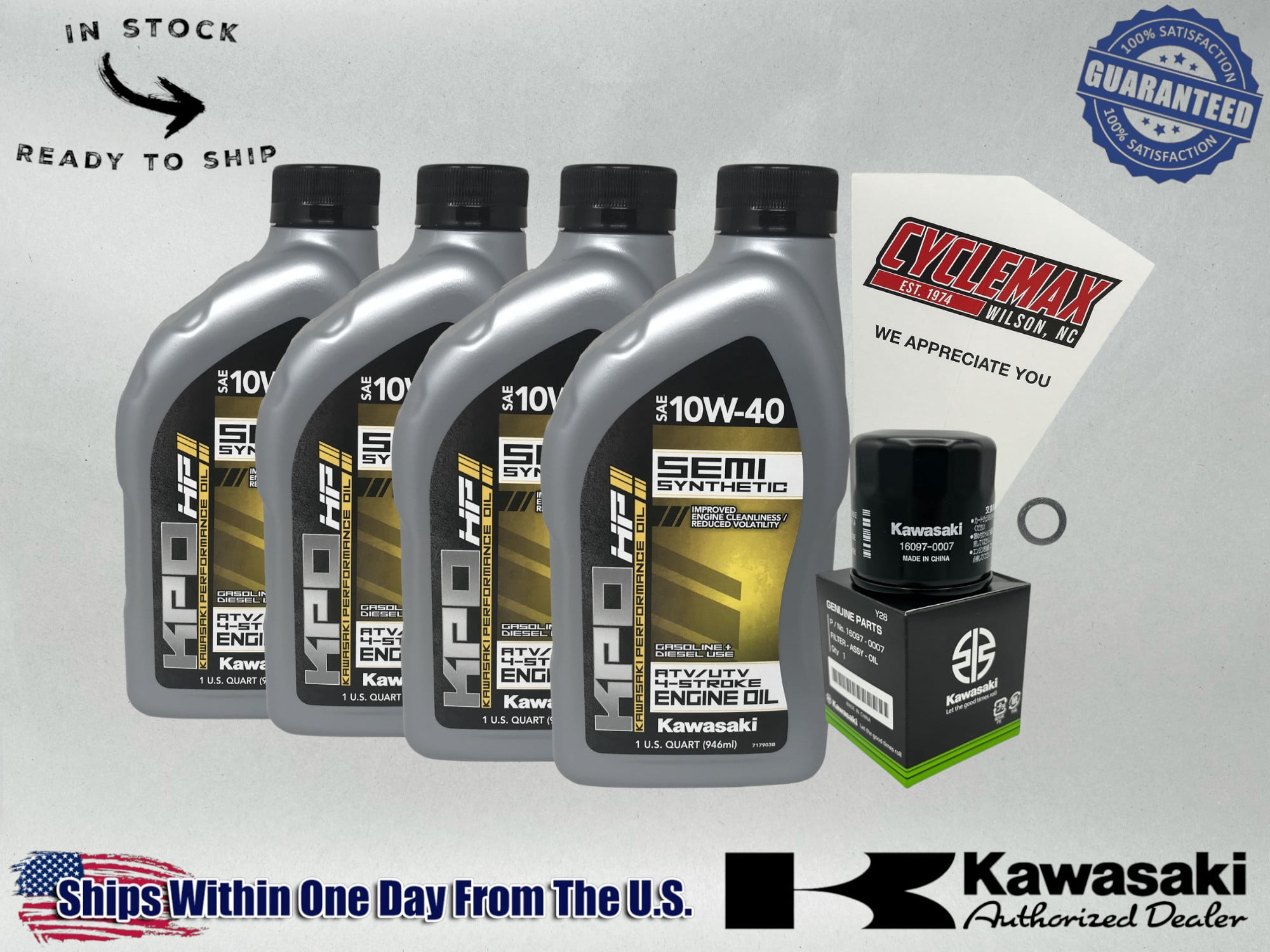 Cyclemax Sem-Syn KPO Oil Change Kit fits 2012-2025 Kawasaki TERYX 4 750 ...