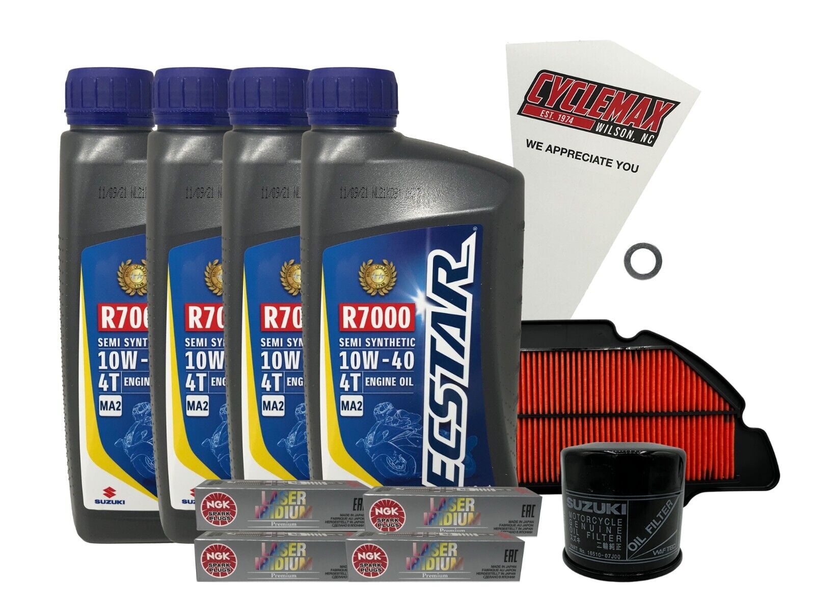 Cyclemax Semi-Synthetic Tune Up Kit w/ Plugs fits 2022-2024 Suzuki GSX ...